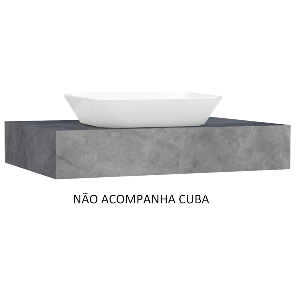 Bancada Suspensa Banheiro Cozimax Peri 60cm Cinza 101490