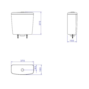 Caixa Acoplada Icasa Luna Branca IC9400 - Construmarques