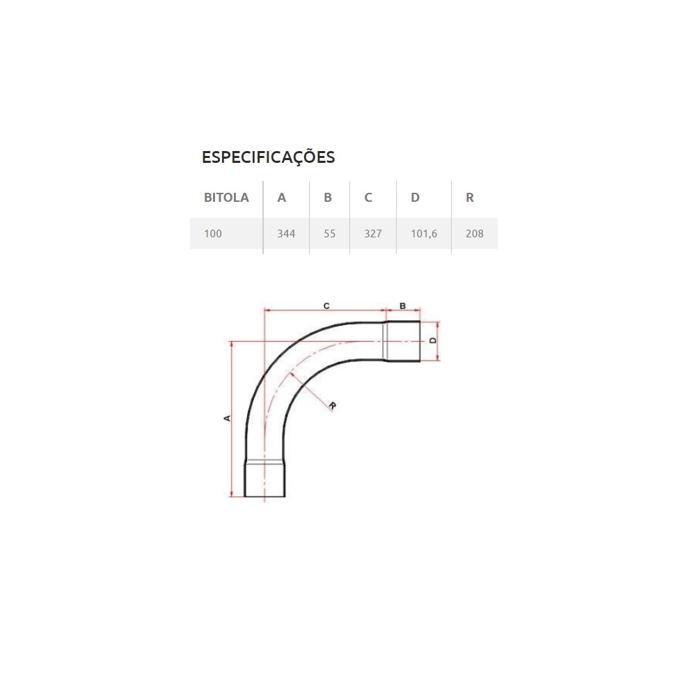 Curva PVC 90º Longa para Esgoto Tigre 100mm 4" - Construmarques