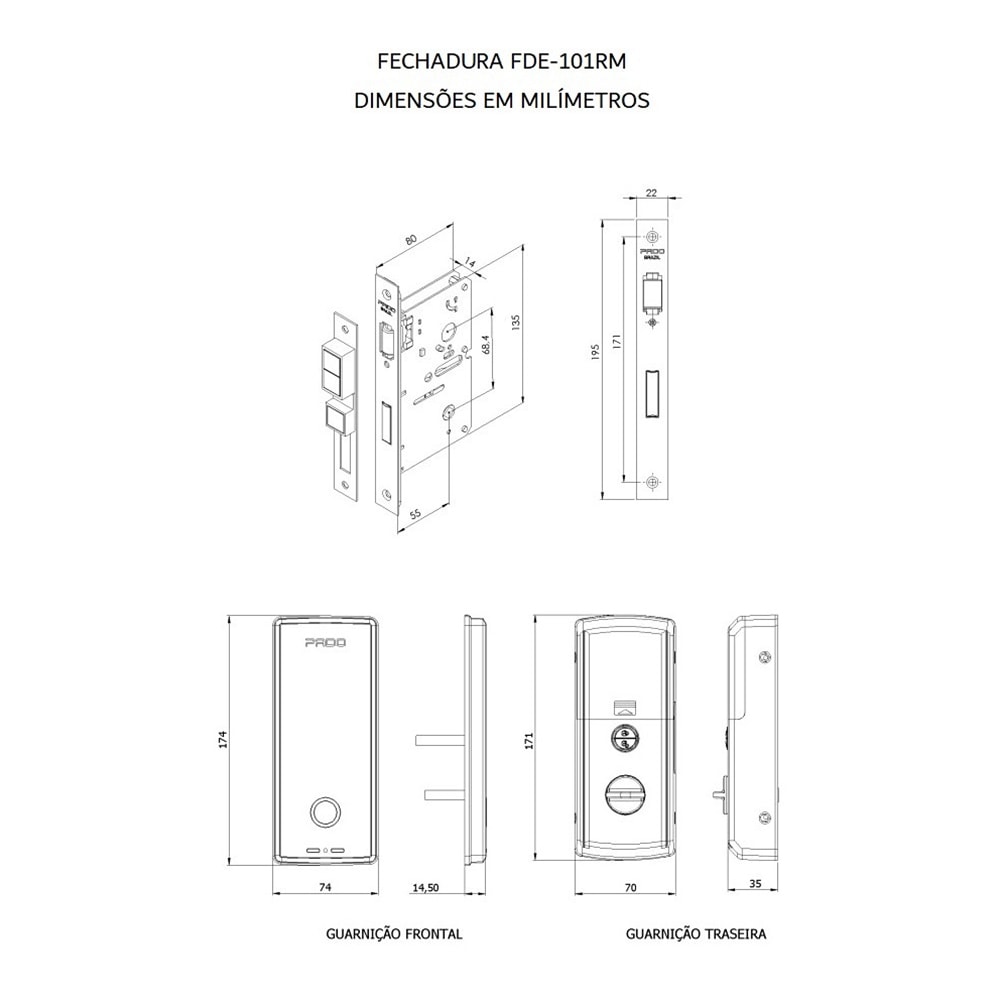 Fechadura Digital Biométrica Pado FDE-101RM - Construmarques