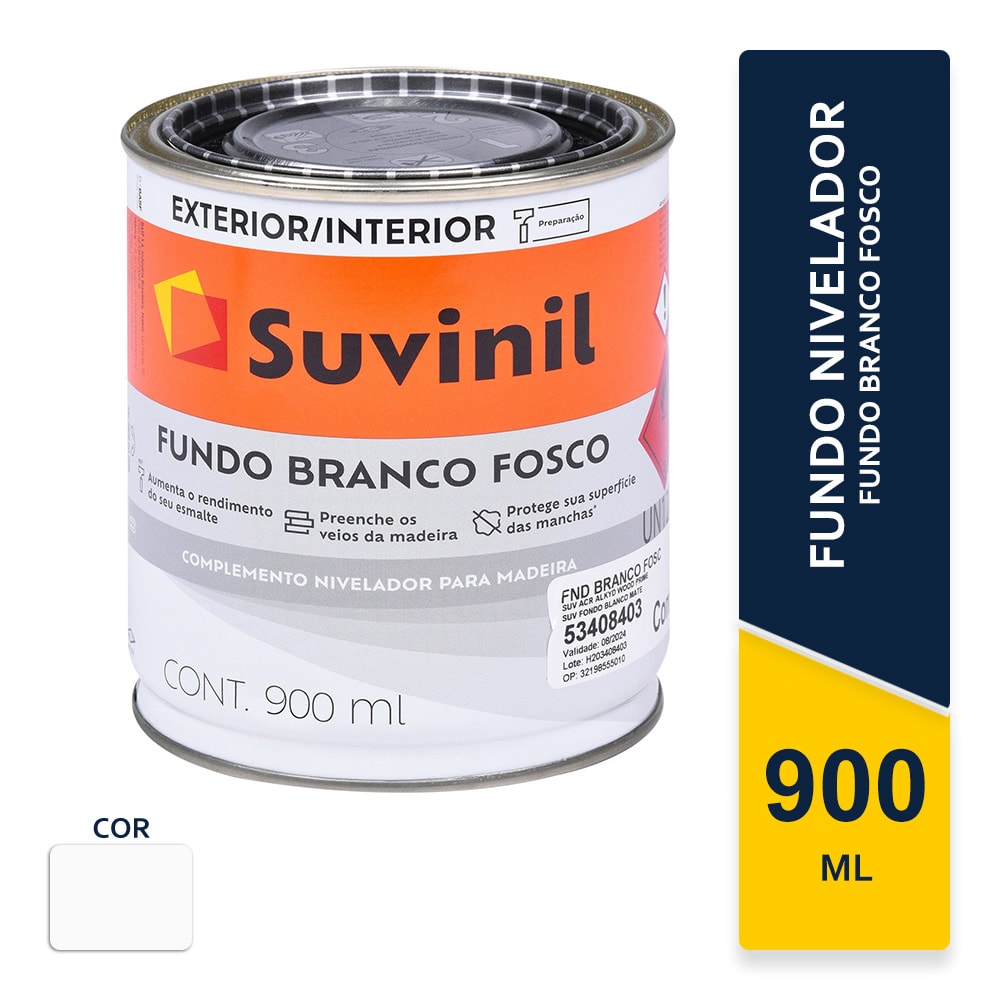 Fundo Nivelador Suvinil Fundo Branco Fosco 0,9L - Construmarques