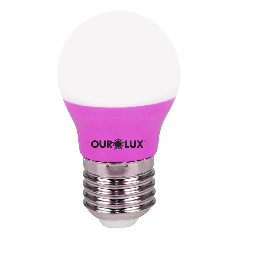 Lâmpada LED Ourolux Superled S30 Colors 3W Rosa Bivolt 05430