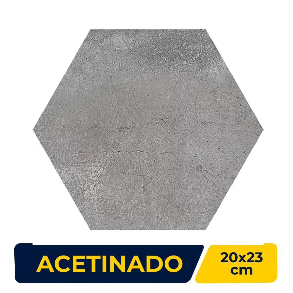Piso Cerâmico Acetinado 20x23cm Incepa Seattle Gris INC07490001A - Construmarques