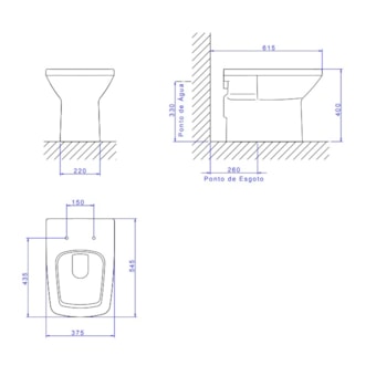 Vaso Sanitário Bacia Convencional Deca Living Branco - Construmarques